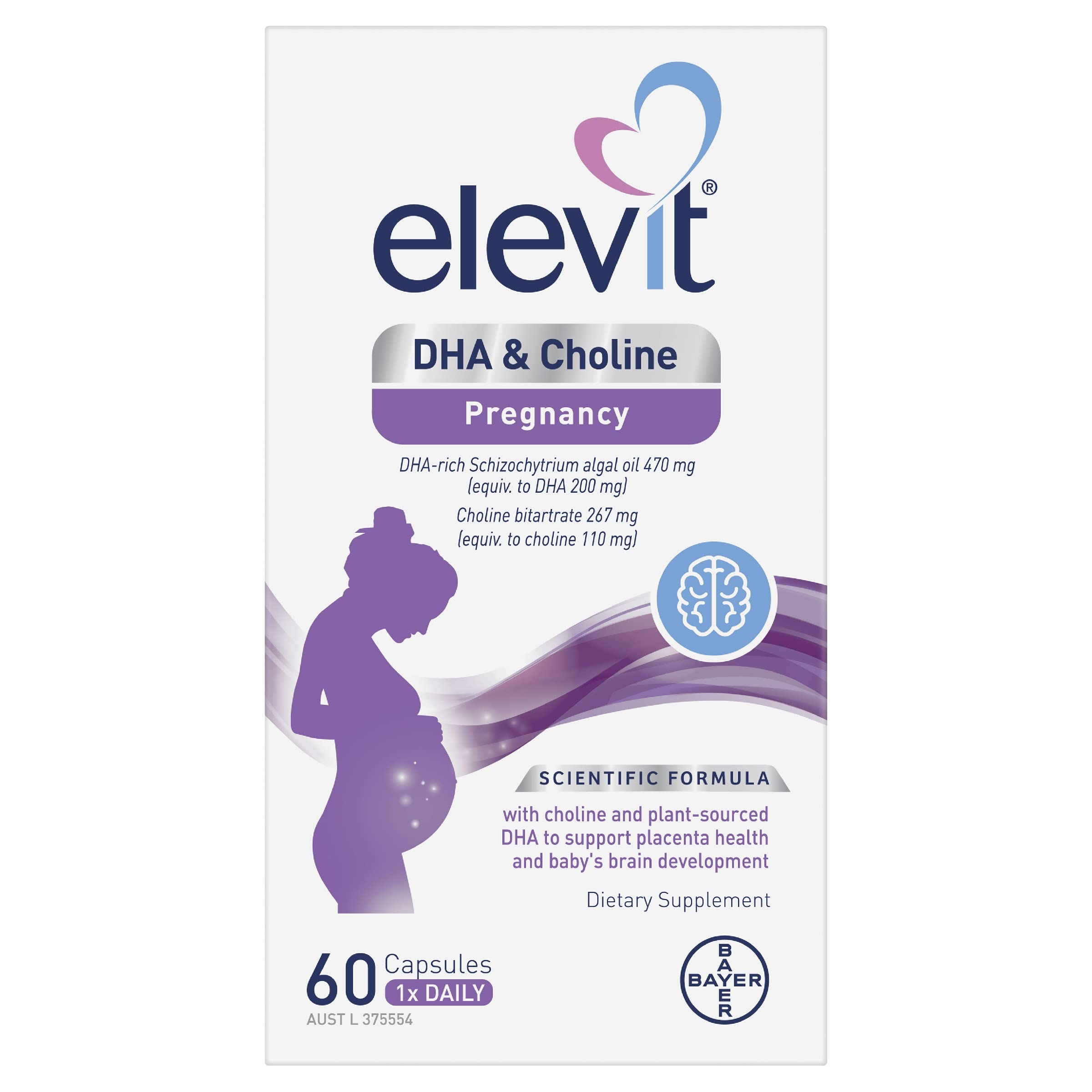 Elevit DHA + Choline Pregnancy supplement Supports Baby's Brain ...