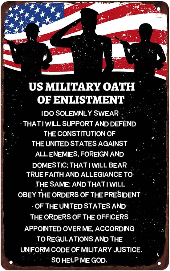 Amazon.com : Memorial Day Sign Us Military Oath Metal Sign Patriotic ...