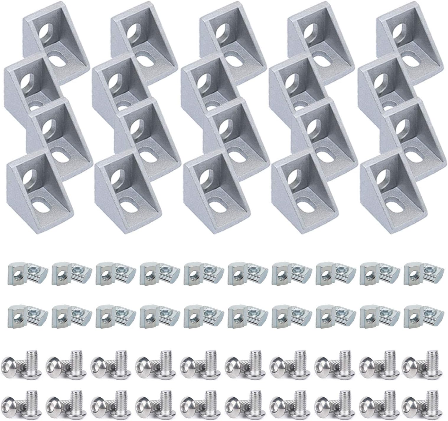 Amazon.com: Aluminum Extrusion 20Pcs 2020 Aluminum Profiles Corner ...