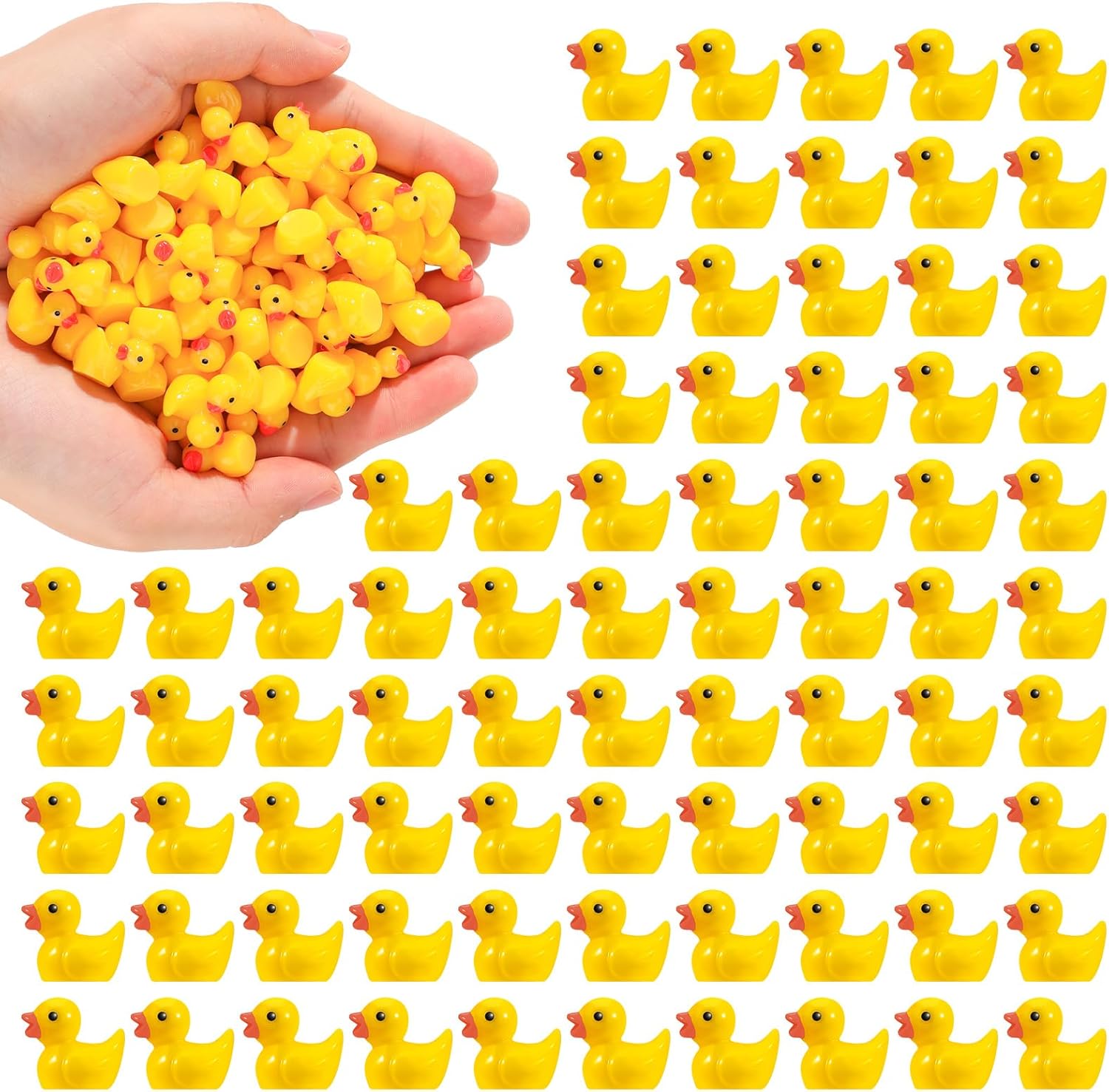 HEQU 100 Pcs Mini Resin Ducks, Tiny Miniature Ducks for Family Crafts ...
