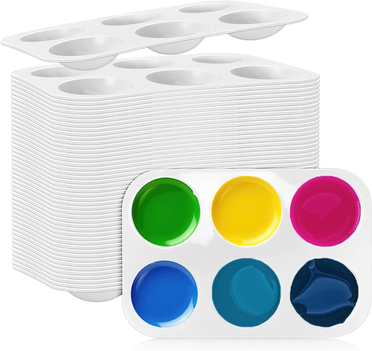 15 Pcs Paint Palette Tray - Mini Mixing Pallet With 6 Wells for ...