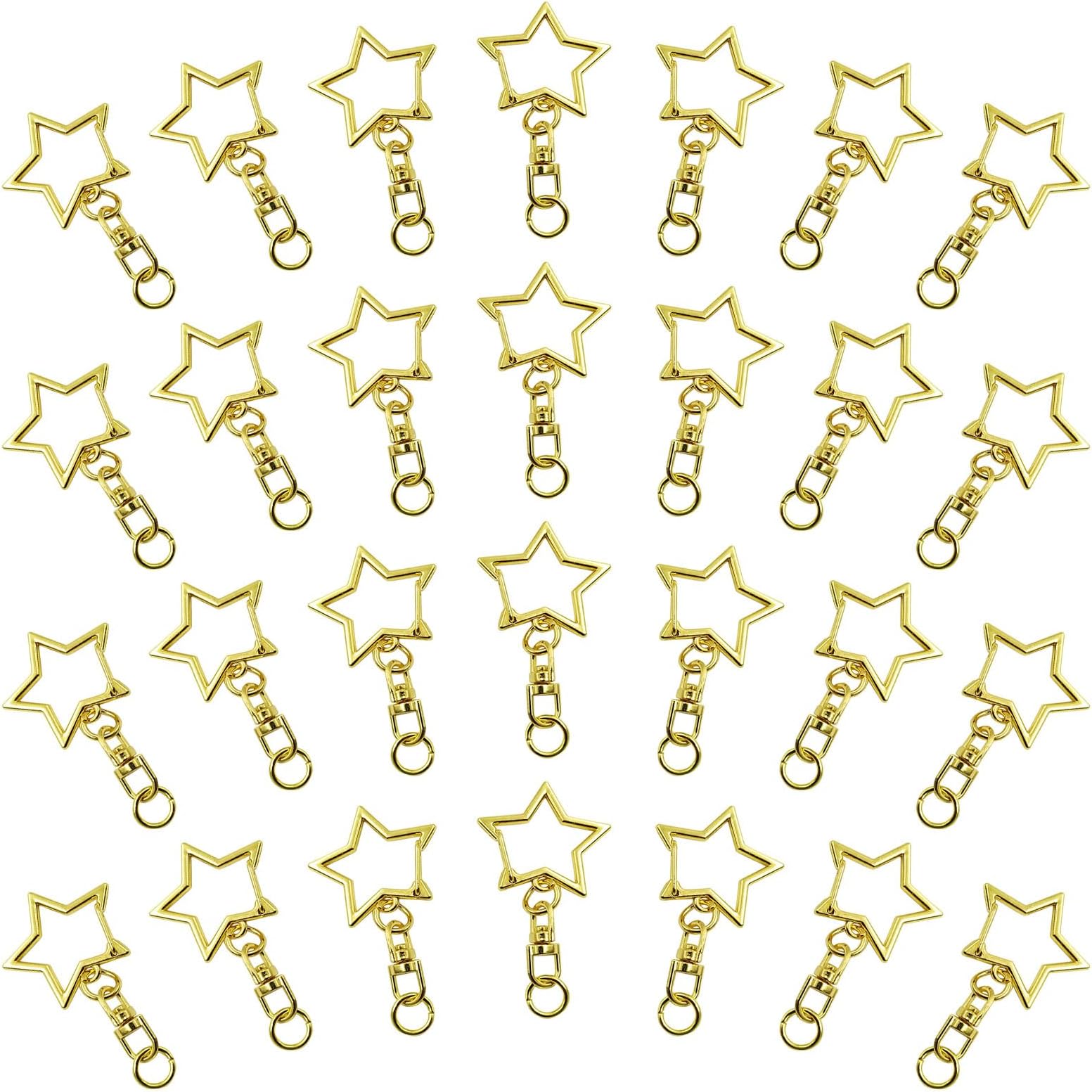 Amazon.com: 50 Pcs Star Lobster Claw Clasp Star Keychain Clip Gold Star ...