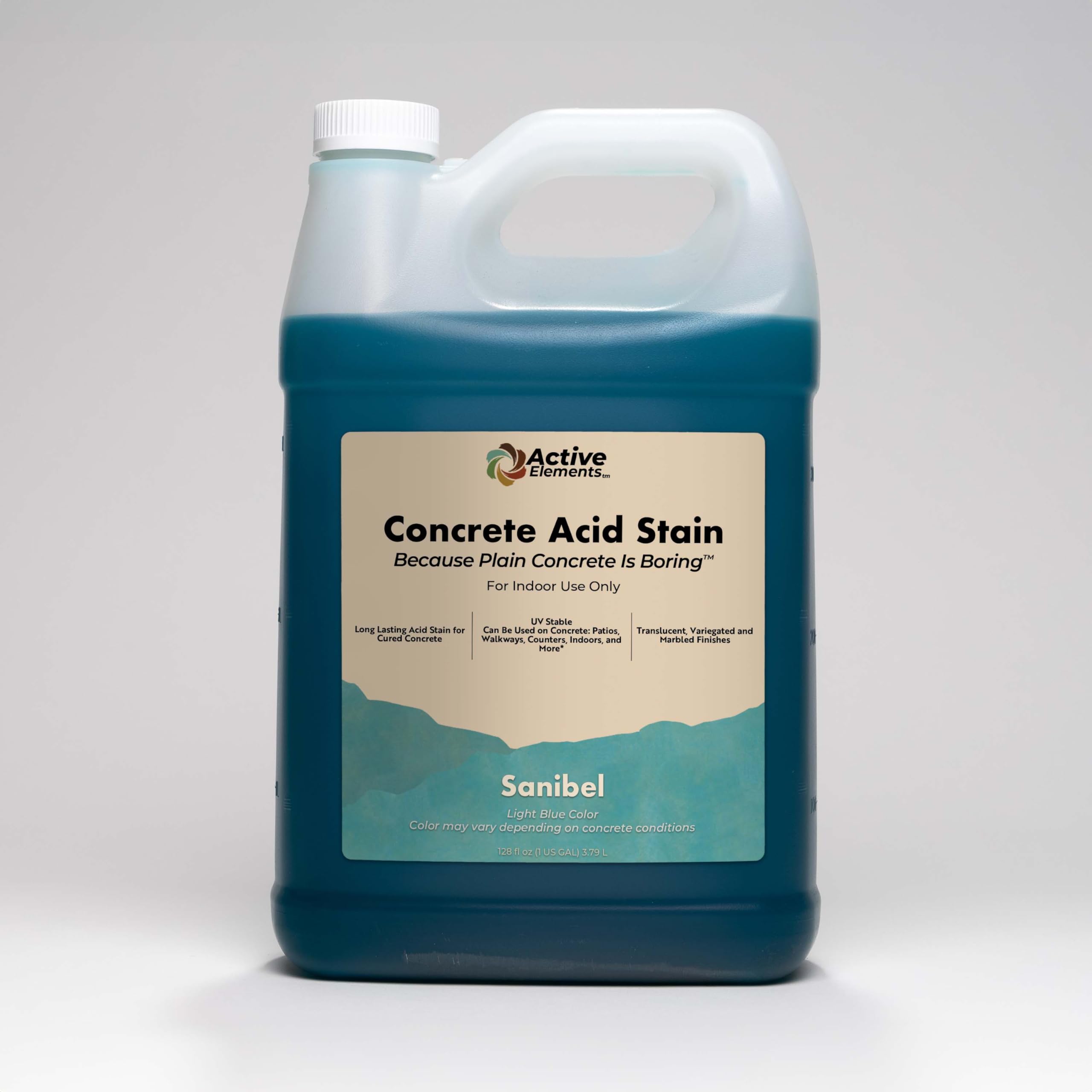 Concrete Acid Stain for Coloring Interior Concrete Sanibel (Light Blue ...
