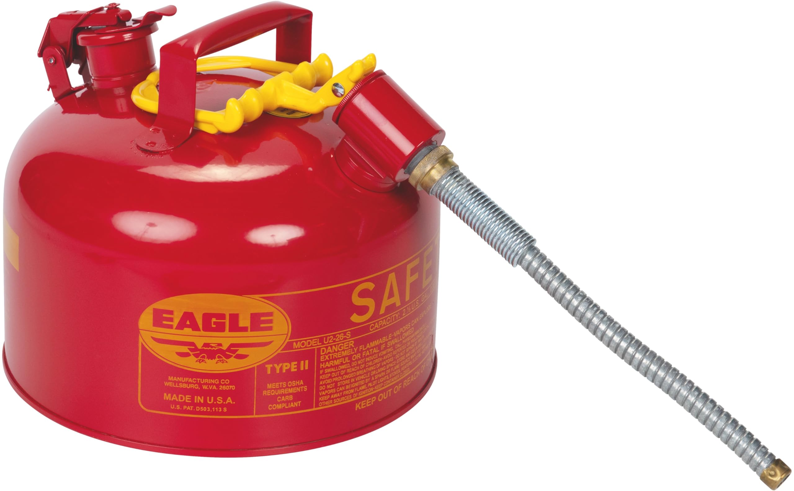 Snapklik.com : Eagle 2.5 Gallon Type II Red Safety Gas Can For Gasoline
