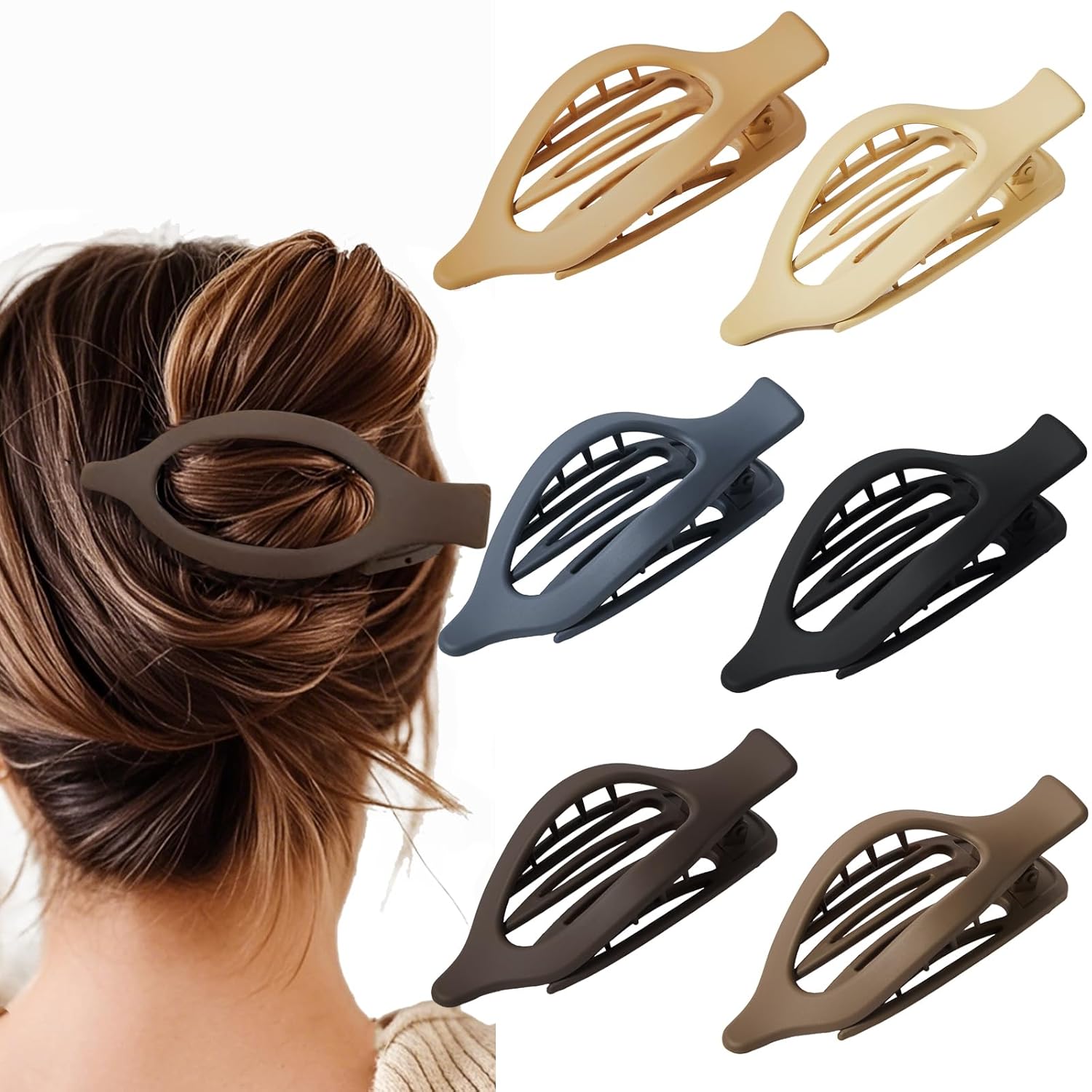 Amazon.com : Hair Clips for Women, 6 Pack Flat Hair Clips for Think ...