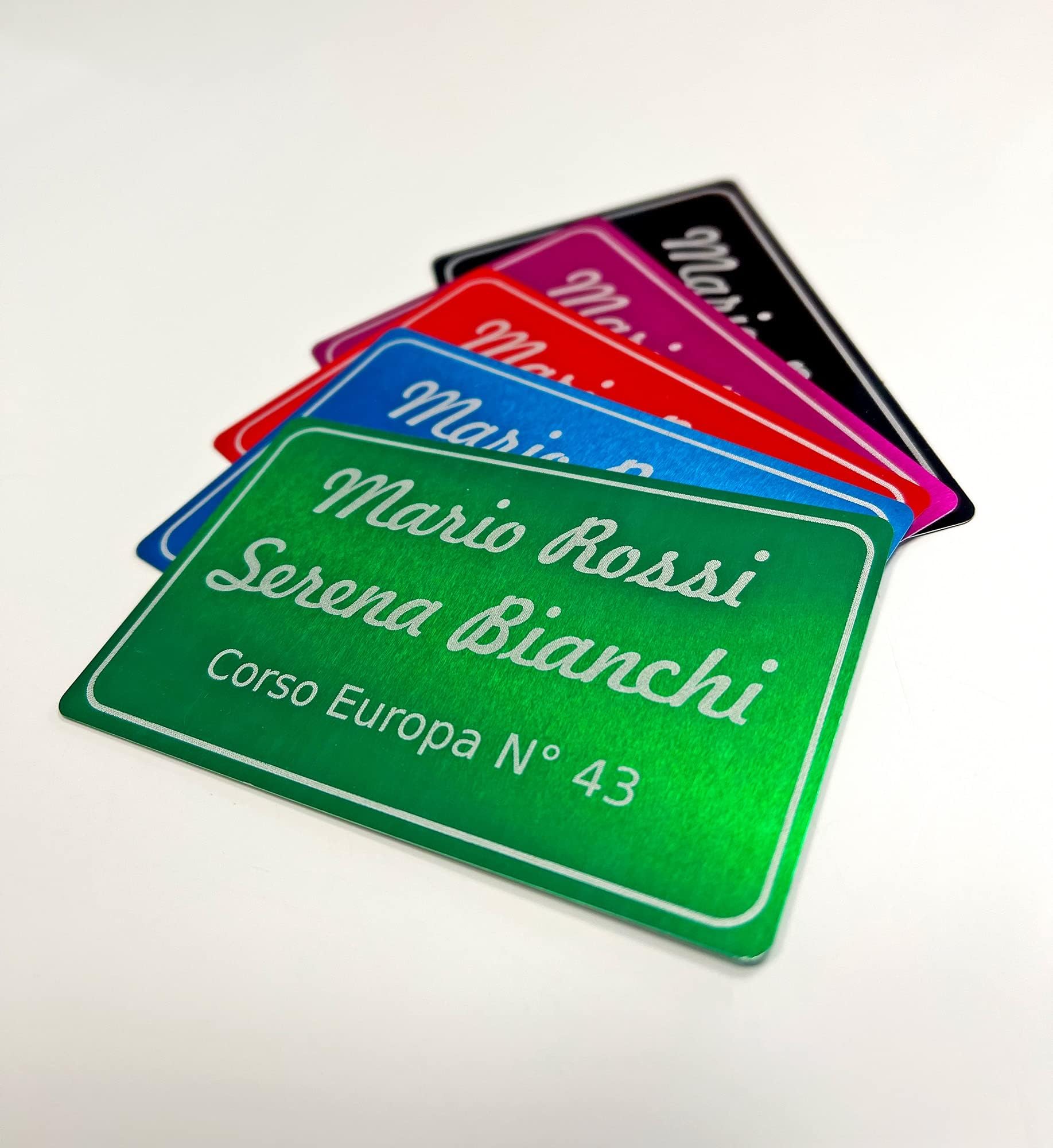 Targhetta adesiva in alluminio anodizzato per citofono, campanello ...