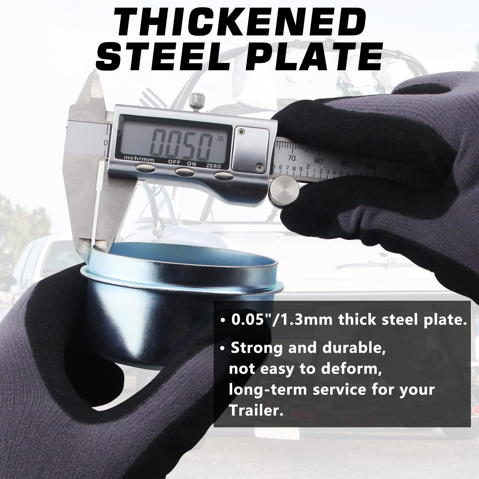 Snapklik.com : 4pcs 2.72 Trailer Hub Dust Caps, Trailer Spindle Bearing ...
