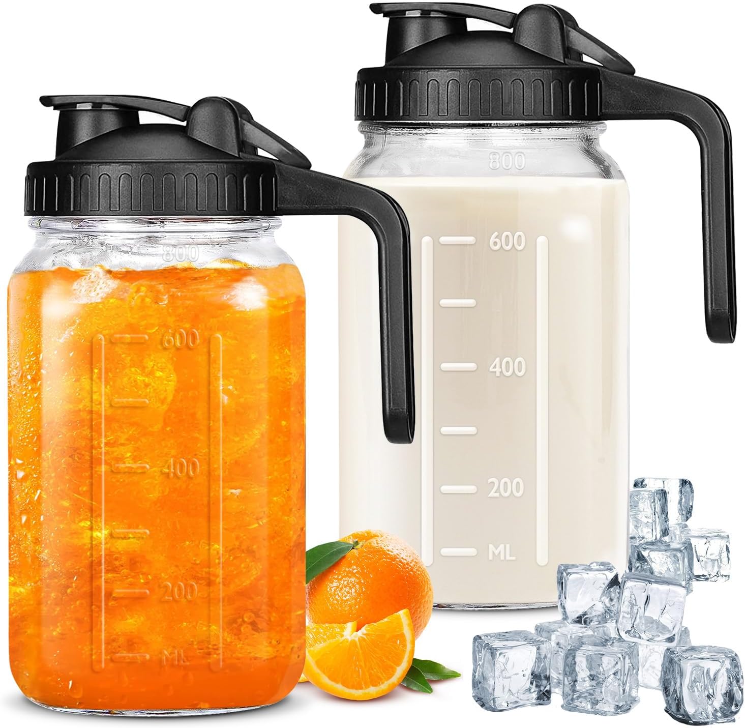 Amazon.com: Mason Jar Pitcher with Lid and Spout, 1 Quart (32 Oz / 1 ...