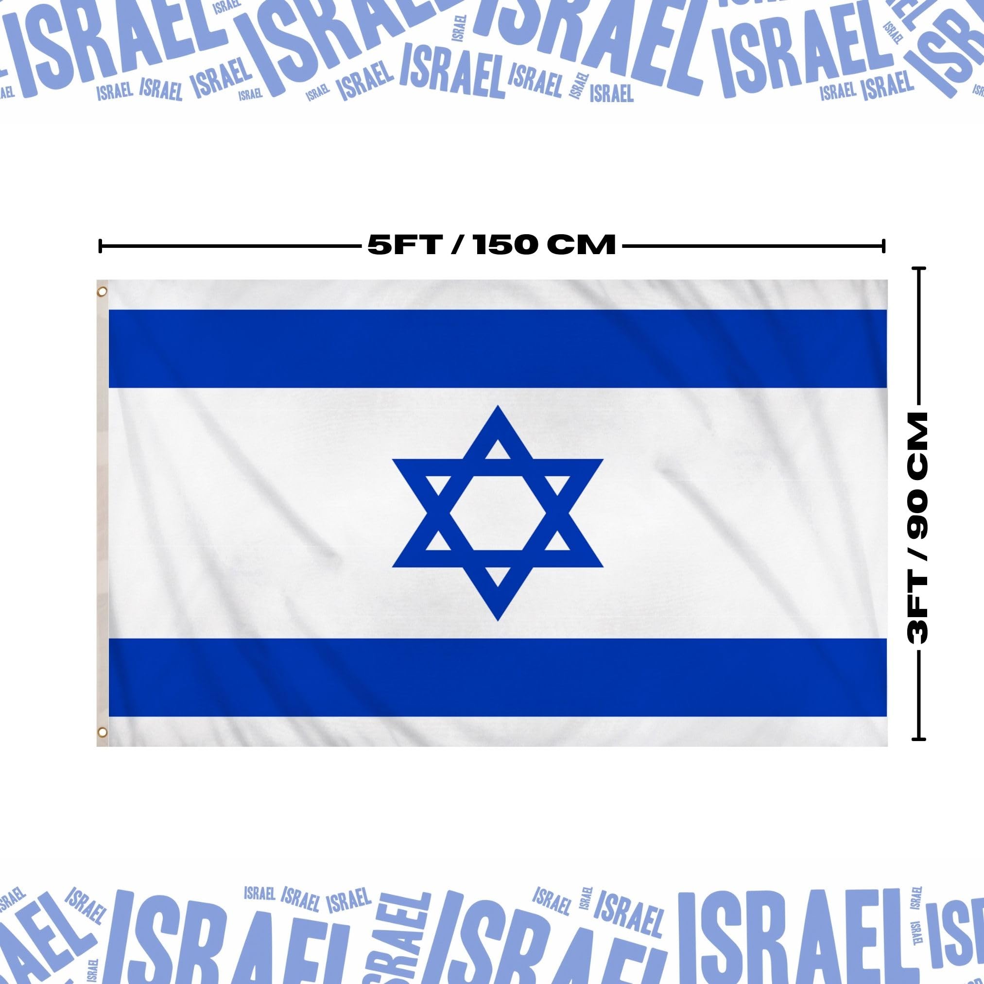 AKH Israeli Flag | 5ft x 3ft | National Flag of Israel with Star of ...