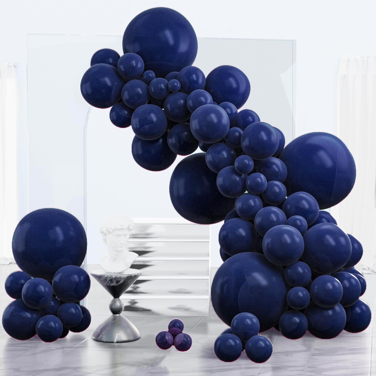 Amazon.com: PartyWoo Navy Blue Balloons 141 pcs Pearl Navy Balloons Different Sizes Pack of 18 ...