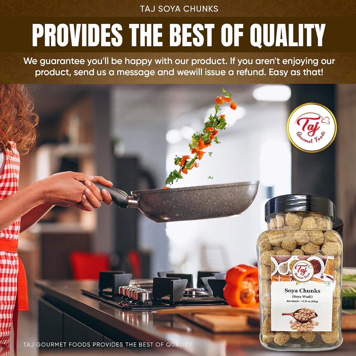 TAJ Chunks de soja Vadi de soja sustituto de carne alto contenido de ...