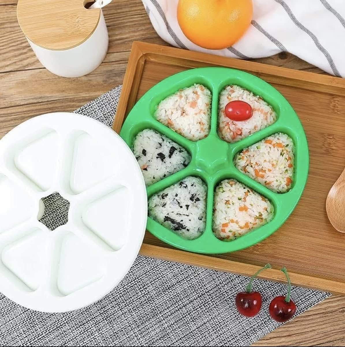 Amazon.com: ZHU YU CHUN 2 PCS Sushi Rice Ball Mold Boxes, Triangle Rice ...
