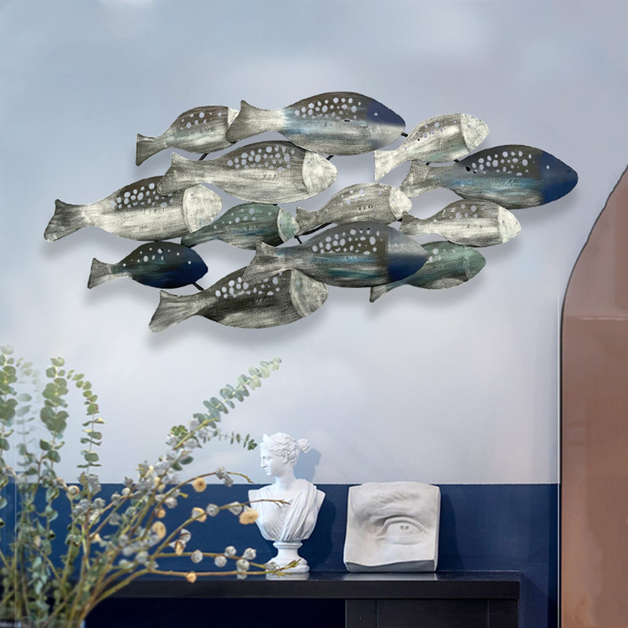 Amazon.com: edaknez Coastal Metal Fish Wall Decor, Nautical Fish Wall ...