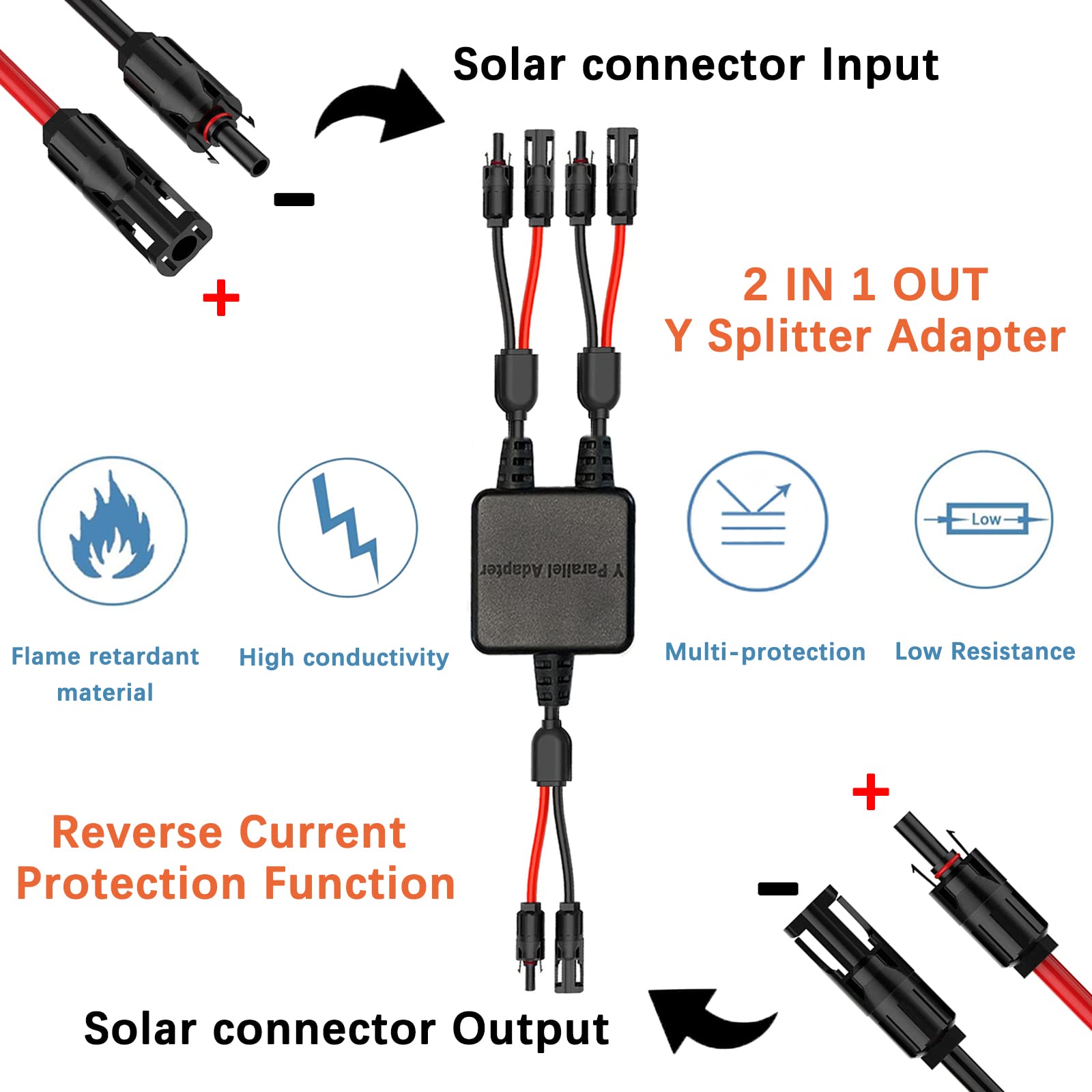 Snapklik.com : KarlKers Solar Parallel Adapter Cable Solar Y Branch ...