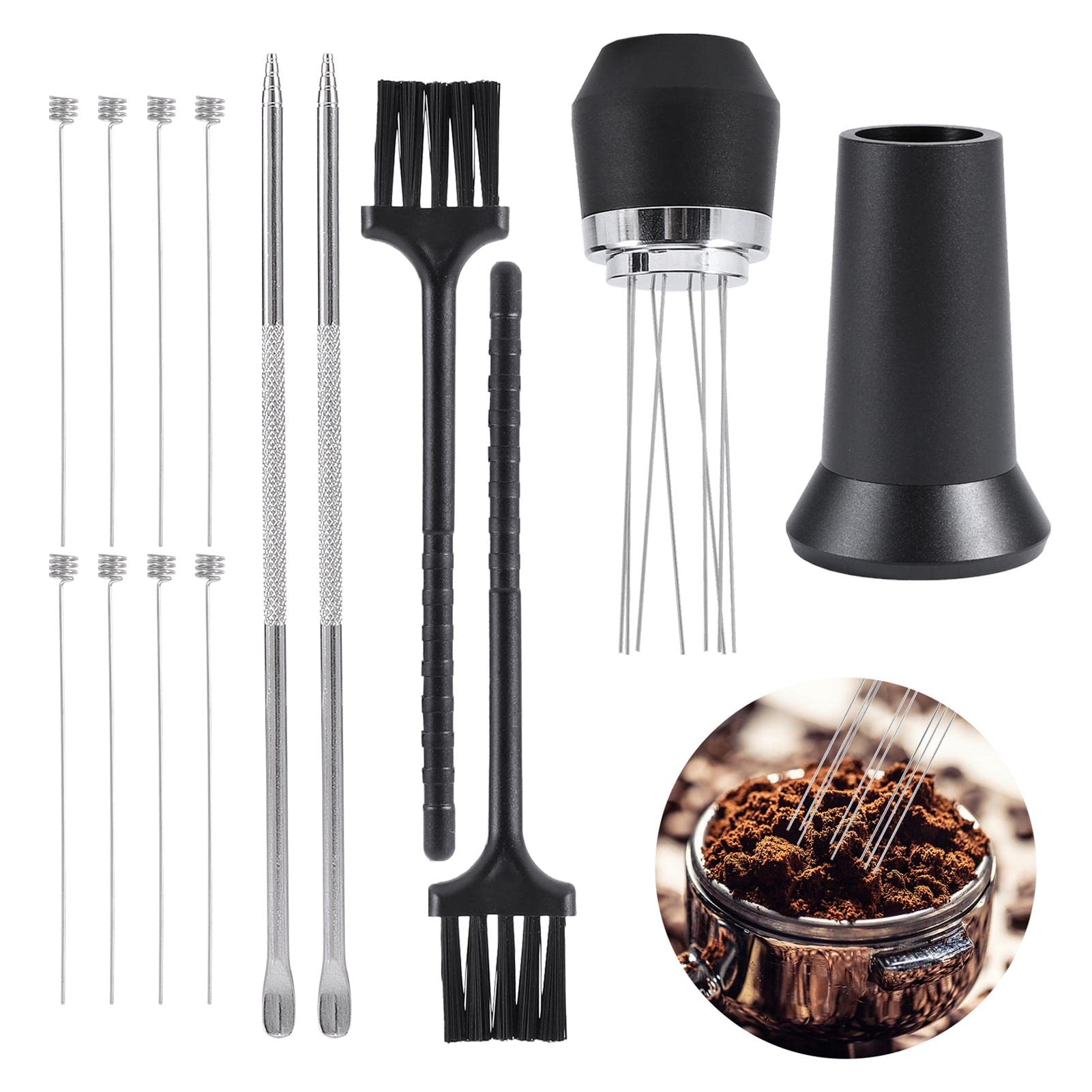 Espresso Distribution Tool,With 8 Fine Needles/2pcs Latte Needle/2pcs ...