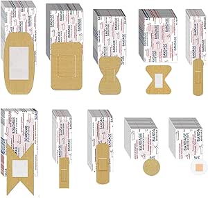Assorted Bandages Variety Pack 300 Pieces, Adhesive Flexible Breathable ...