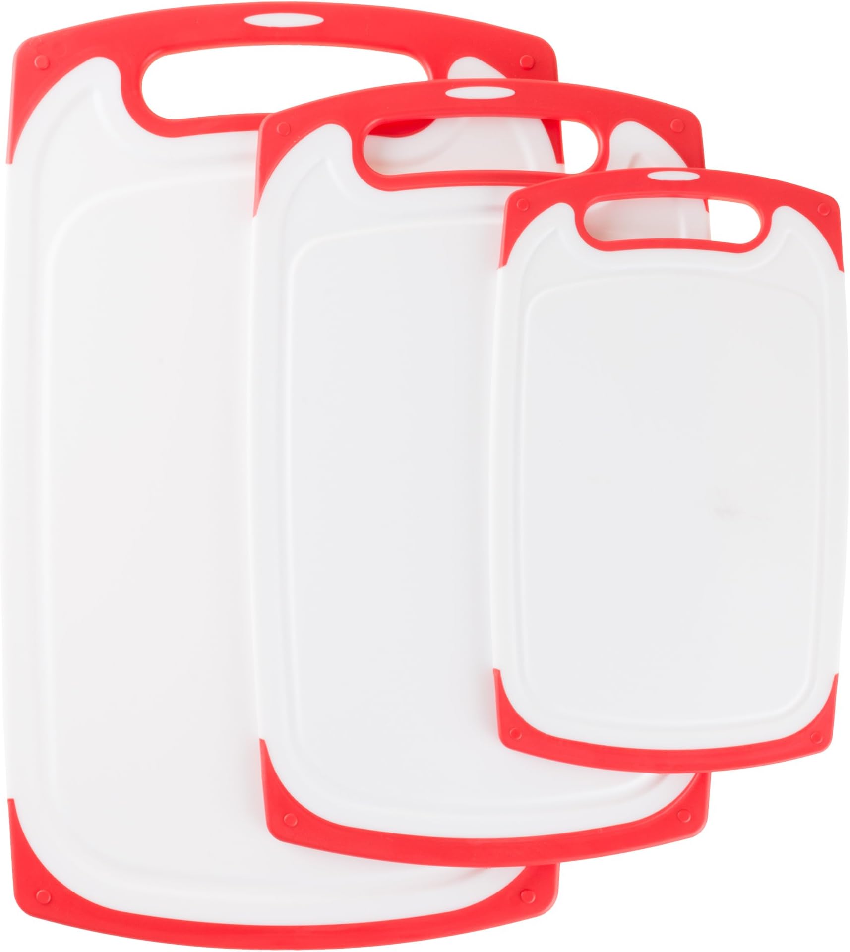 Amazon.com: Cutting Board Set- 3 Piece Plastic Kitchen Chopping Boards ...