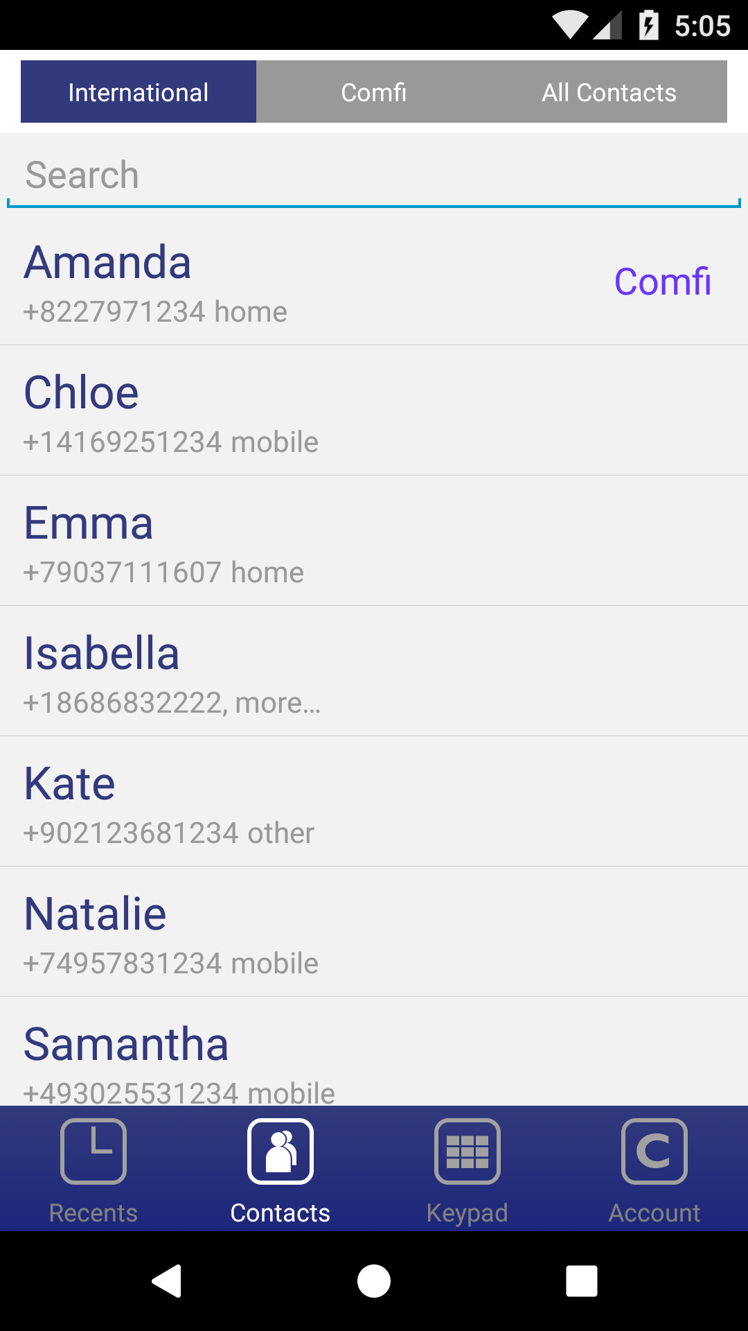 Comfi Call International - App on Amazon Appstore