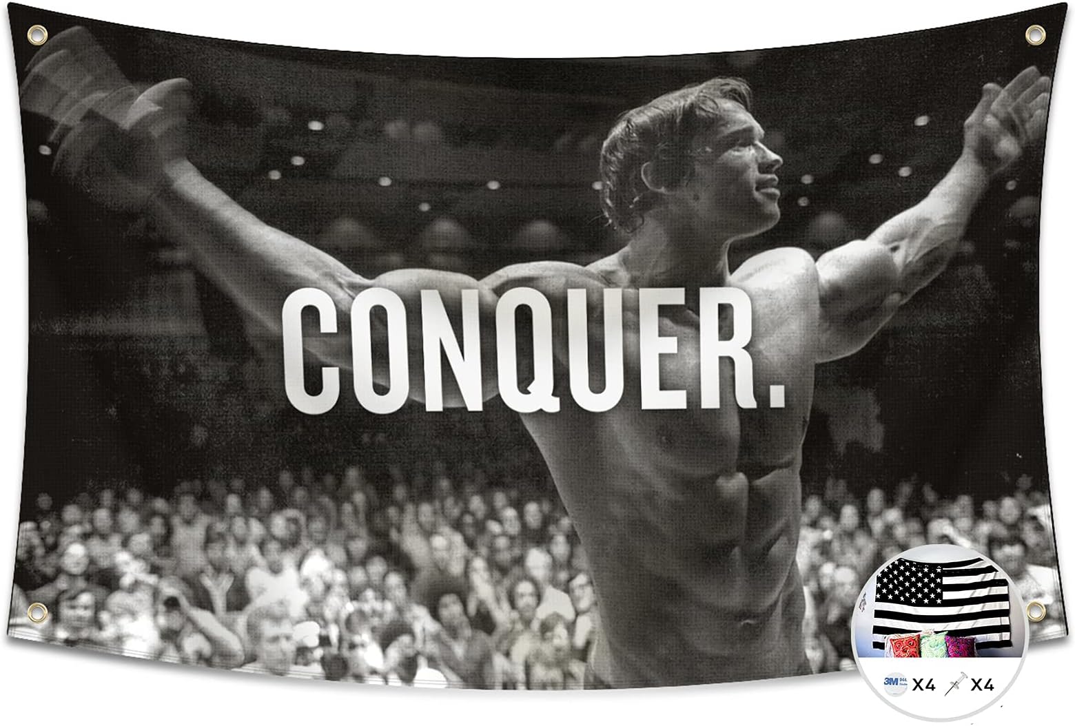 Amazon.com: Arnold Schwarzenegger CONQUER - Body Building Wall Poster ...