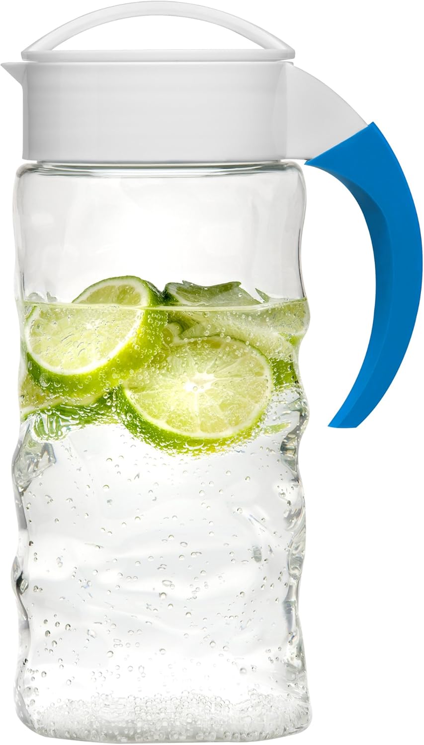 Takeya Tabletop Pitcher, White/Cobalt, 50-Ounce : Amazon.co.uk: Home ...