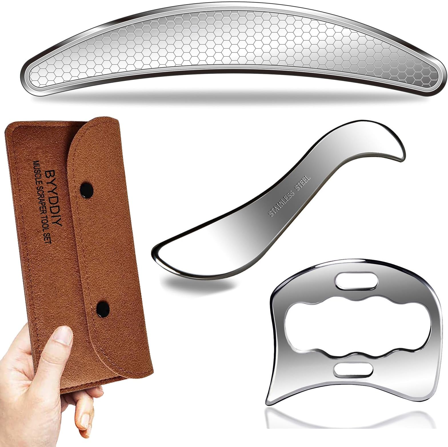 Amazon.com: STICKON Stainless Steel Gua Sha Scraping Massage IASTM Soft ...