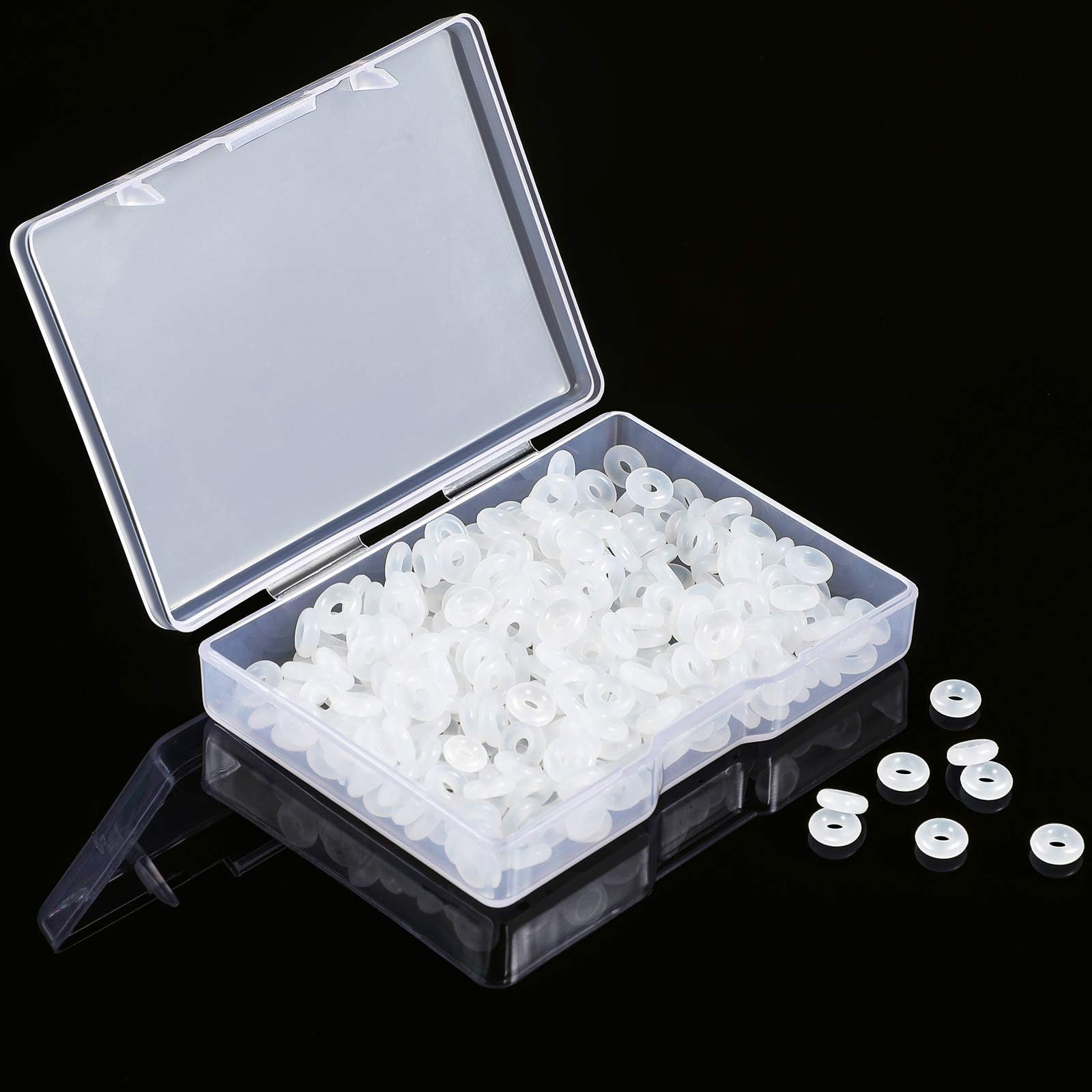 Amazon.com: Mulutoo 50Pcs Brass Rubber Beads Stopper Beads Stopper ...