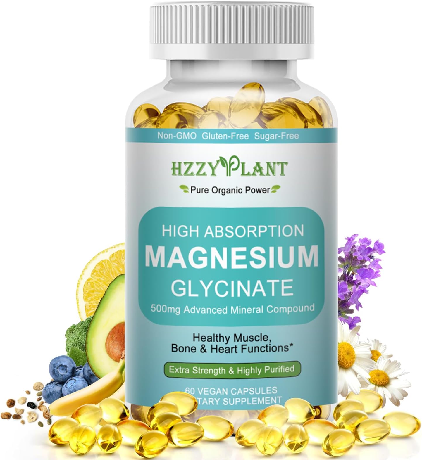 Amazon.com: Magnesium Glycinate 500mg Softgels, High Absorption ...