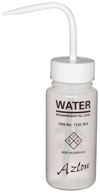 Azlon 506955-0001 250ml Wash Bottle With Label Marked For Water (Case ...