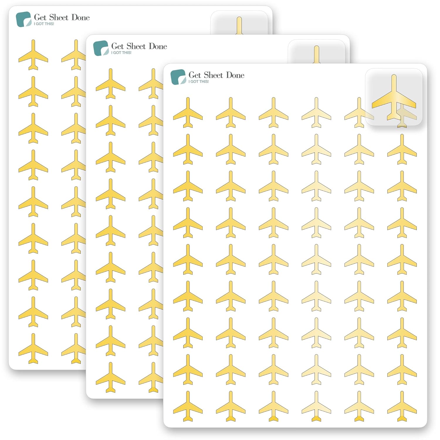 Amazon.com: Trip Planner Sticker / 54 Gold Metallic Foil Transparent ...