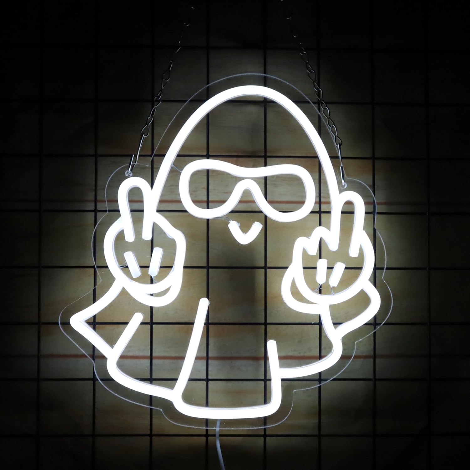 Funny Ghost Middle Finger Neon Sign Spooky Neon Light Cute Ghost LED ...
