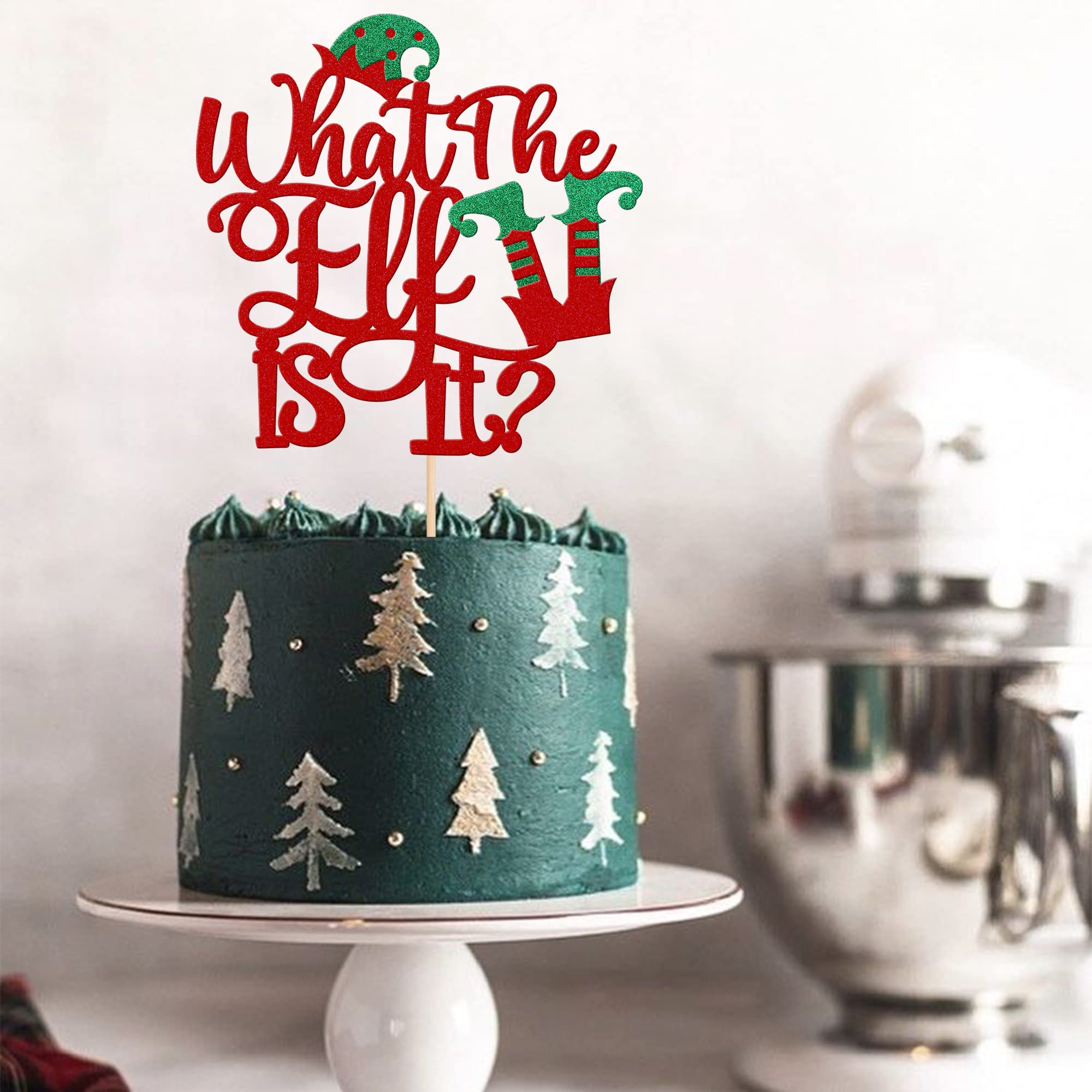 Snapklik.com : 1 PCS What The Elf Is It Cake Topper Glitter Gender ...
