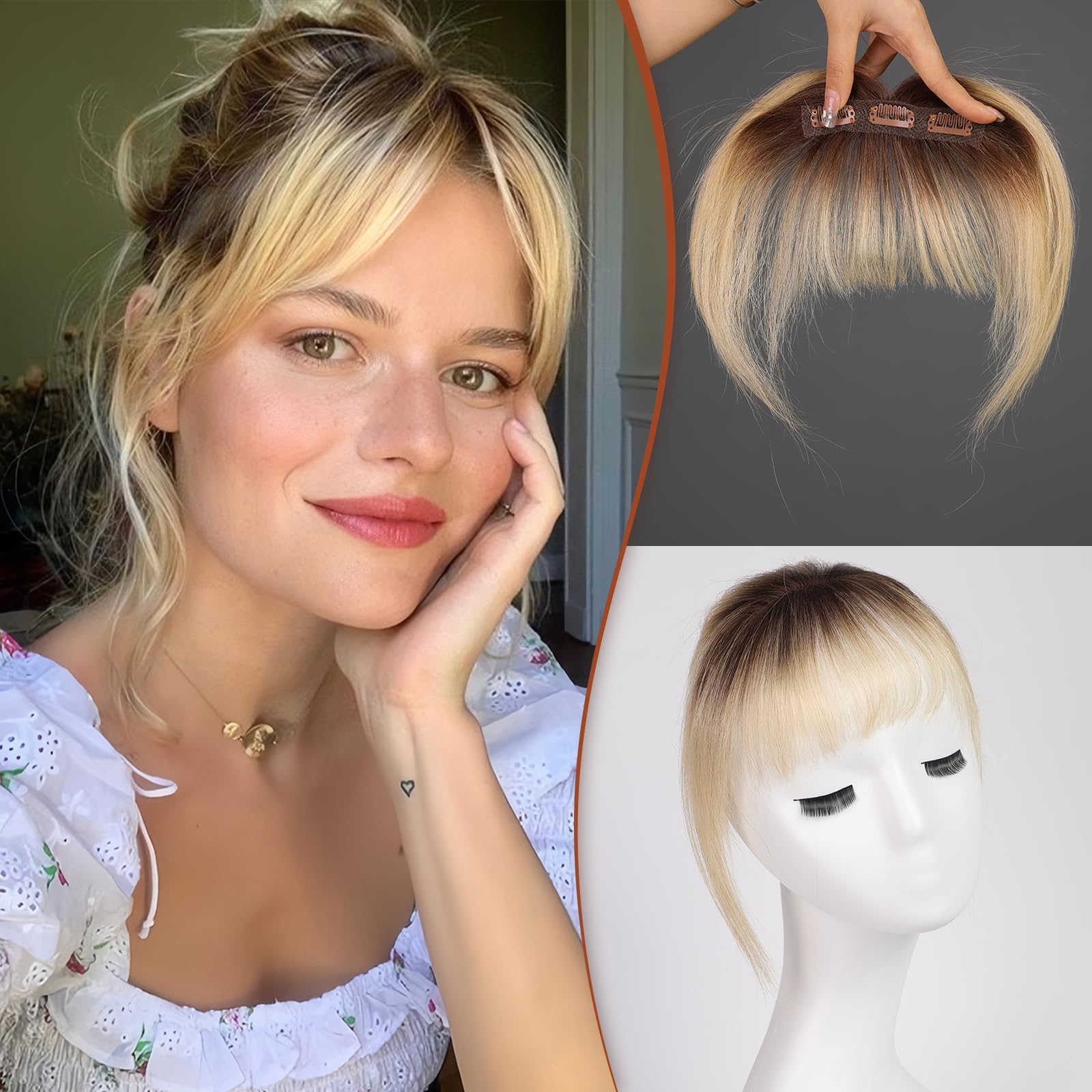 Amazon.com : Wodelanle Bangs Hair Clip in Bangs, French Bangs Blonde ...