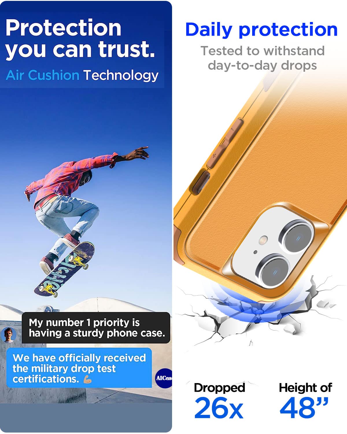 Snapklik.com : Rugged Case For iPhone 12/iPhone 12 Pro,Heavy Duty 3 ...