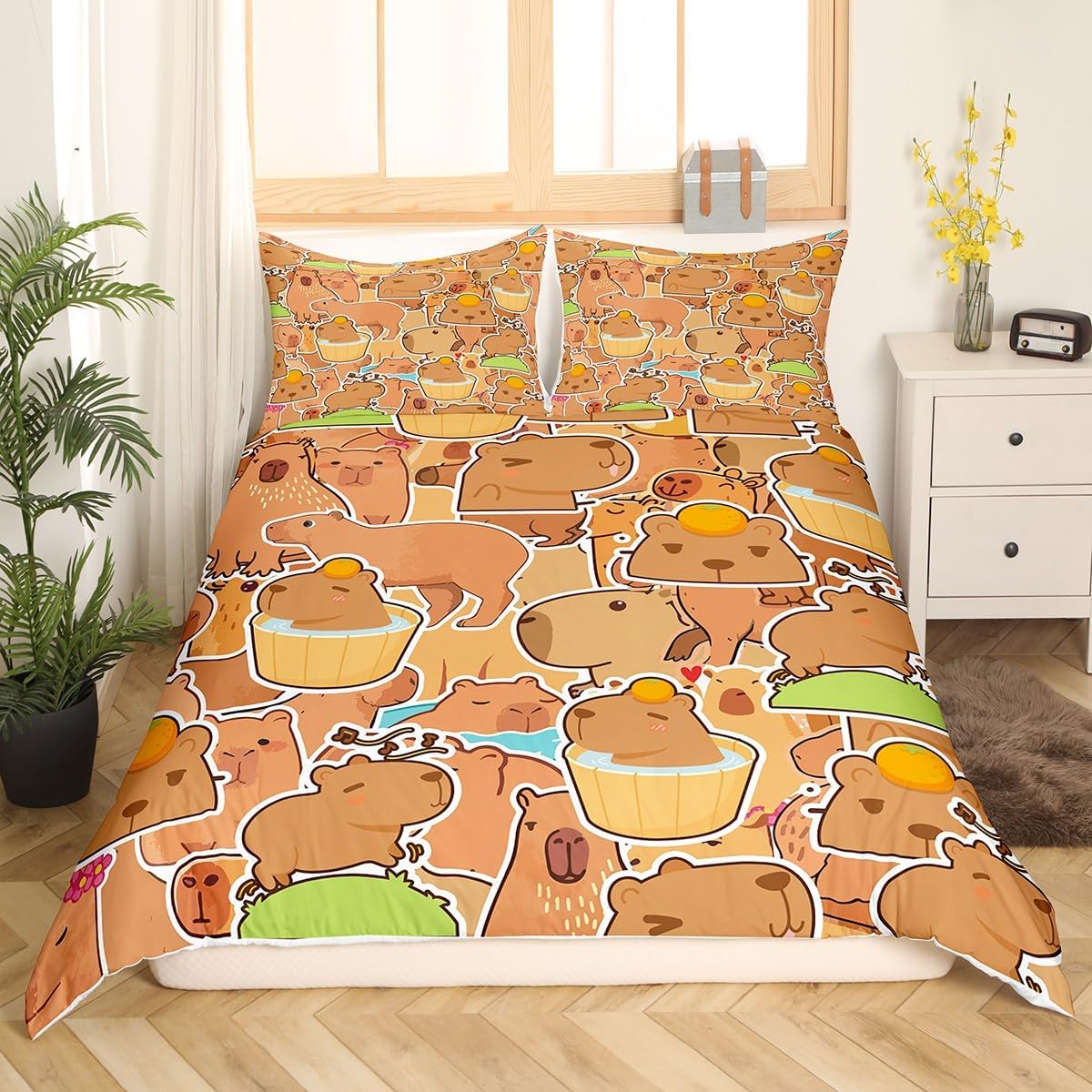 Amazon.com: Capybara Bedding Set Twin Size Kids Gifts for Capybara ...