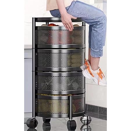 Amazon.com - Boncun Rotating Storage Shelves Rack for Kitchen vegetable ...