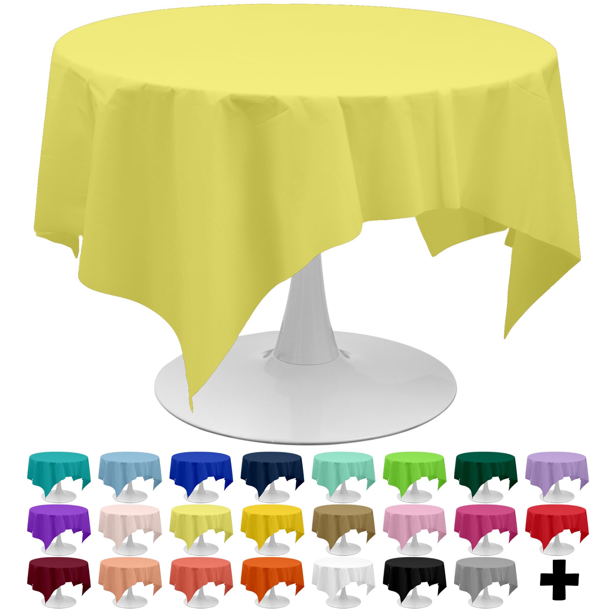 Amazon.com: PARTY ULYJA Light Yellow Tablecloths Plastic 3 Pack Premium ...