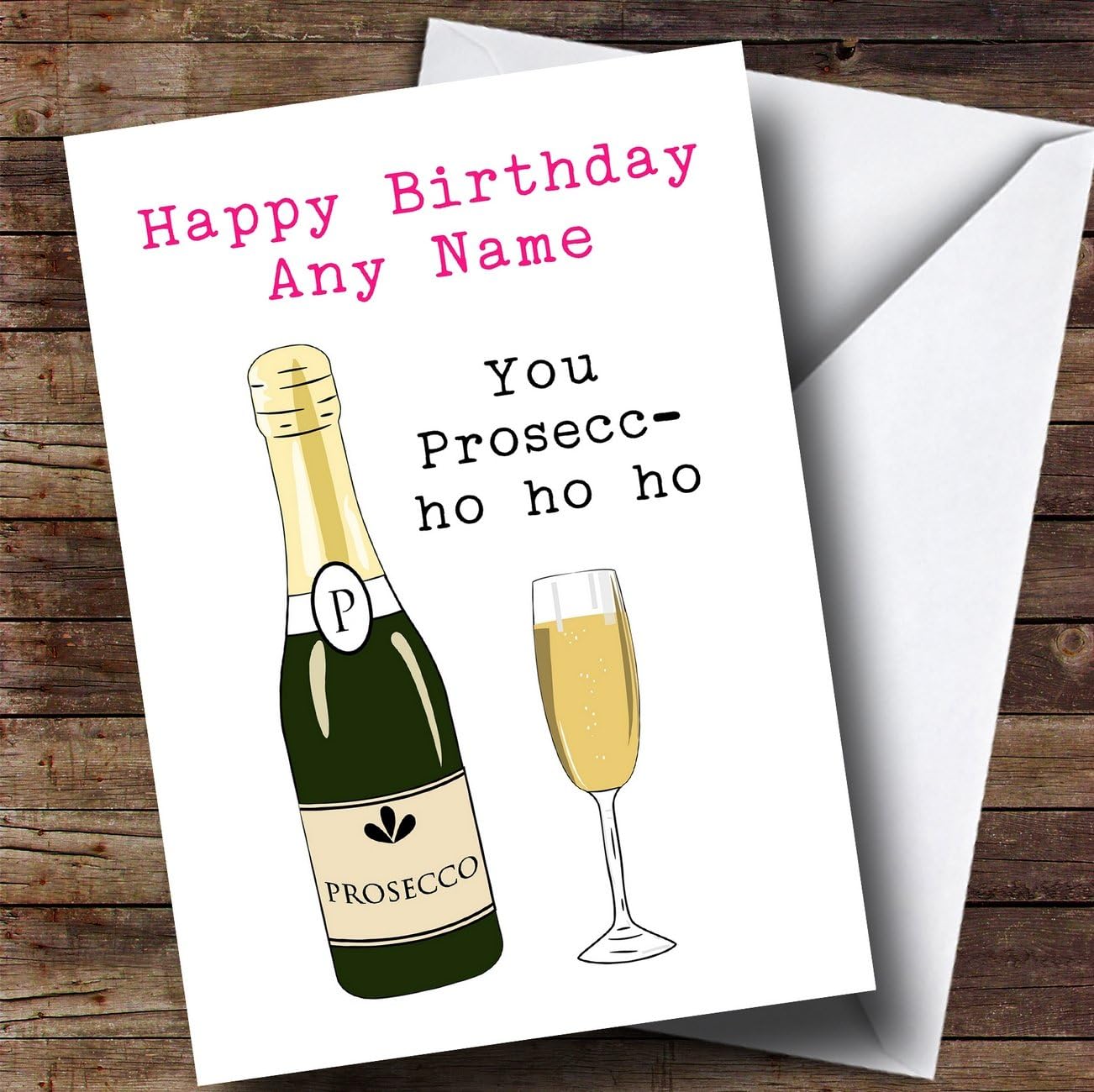 Amazon.com : Funny Prosecco Ho Ho Ho Personalized Birthday Card ...