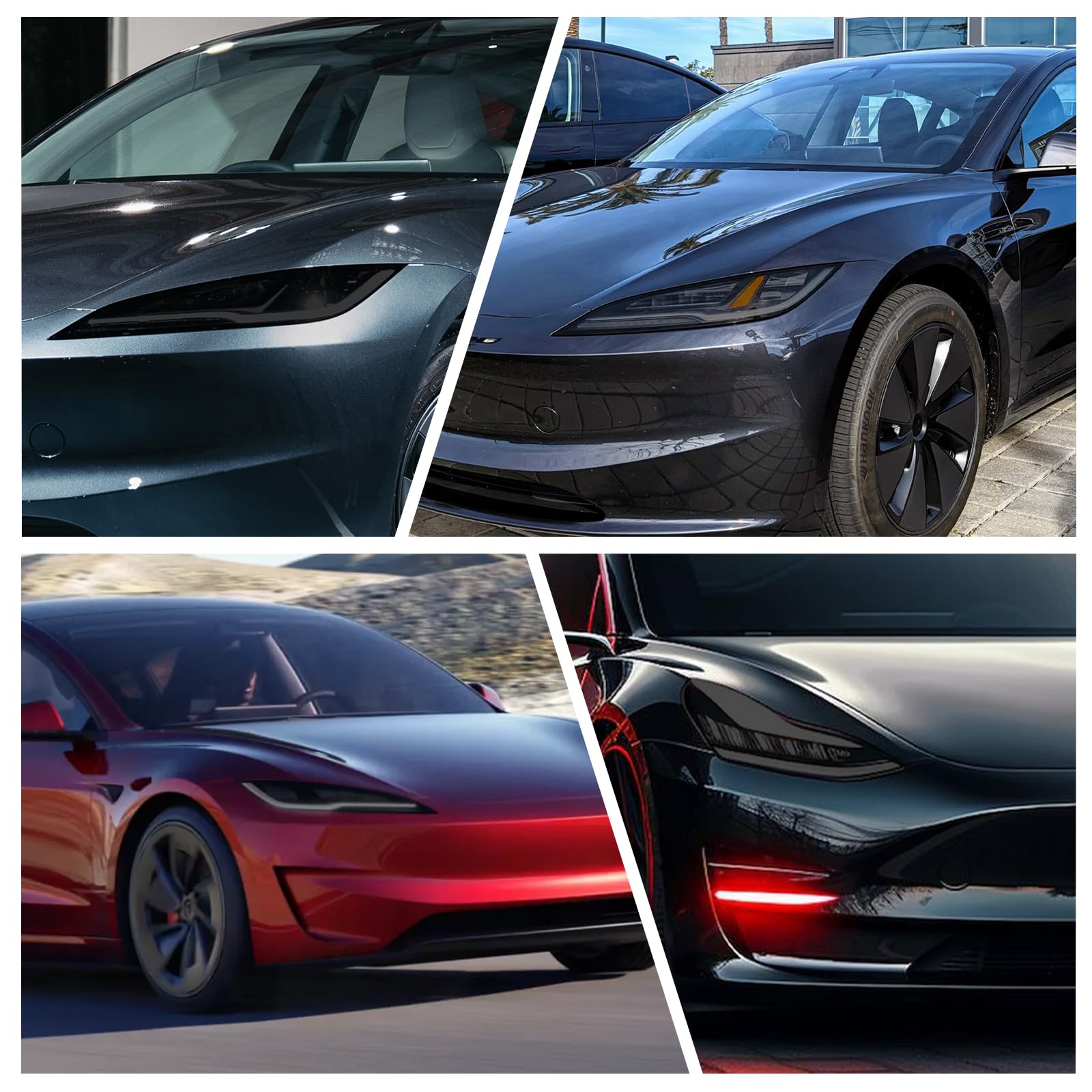 Headlight Tint Tesla Model 3 2024-2026 Headlight Smoke Tint PPF - EV ...