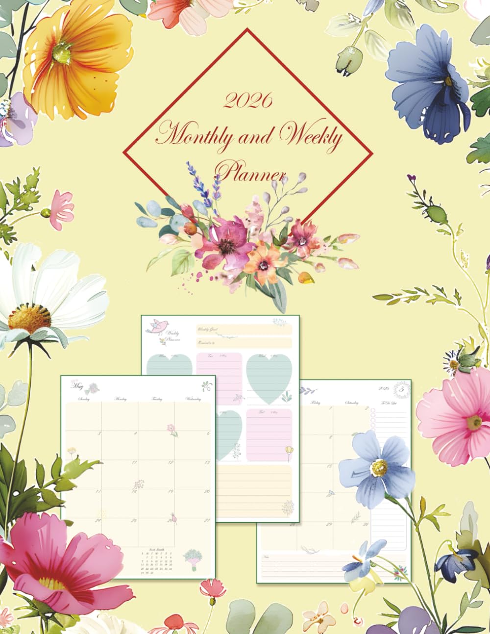 2026 Monthly and Weekly Planner: 12 Month Schedule Organizer 2026 year ...