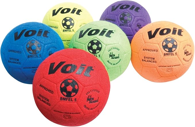 Amazon.com : Voit Indoor Felt Soccer Ball (Prism Pack), Size 4, Pack of ...