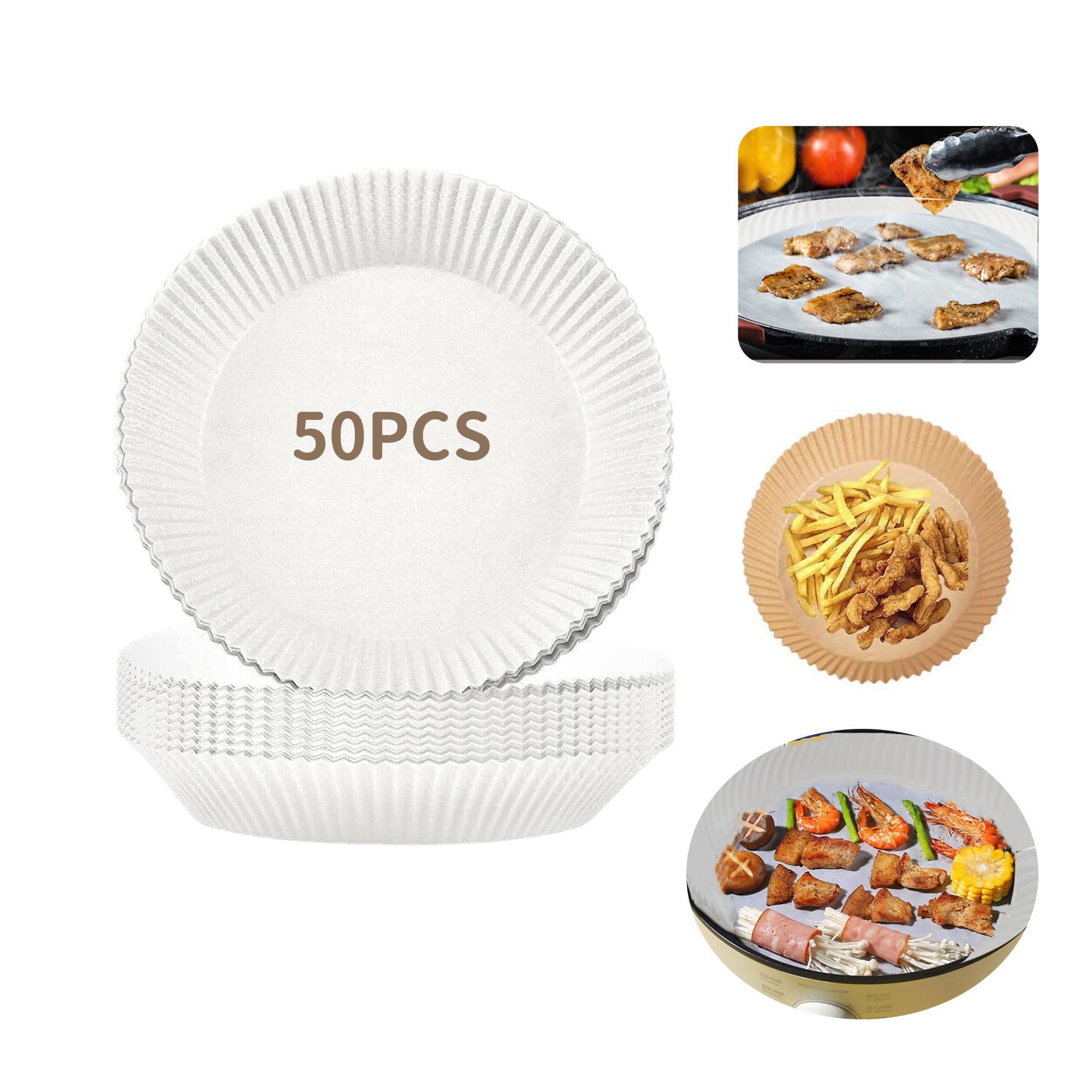 Amazon.co.jp: Desirable フライパンシート クッキングシート フライパン 丸型 50枚入 シリコン樹脂加工 ボックスタイプ (ホワイト, 25cm～) : ドラッグストア