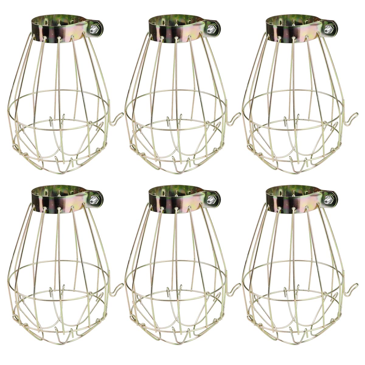 Simple 6-Pack Adjustable Industrial Clamp on Metal Bulb Guard Cage ...