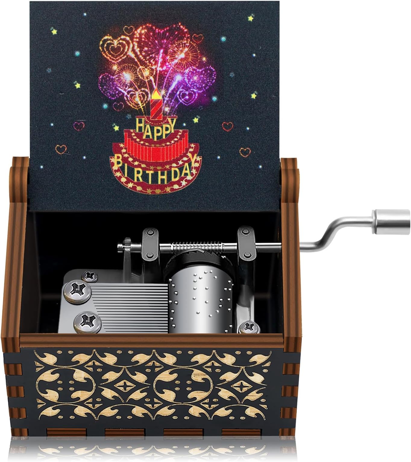 Amazon.com: Popbird Engraved Music Box, Happy Birthday Hand-Operated ...