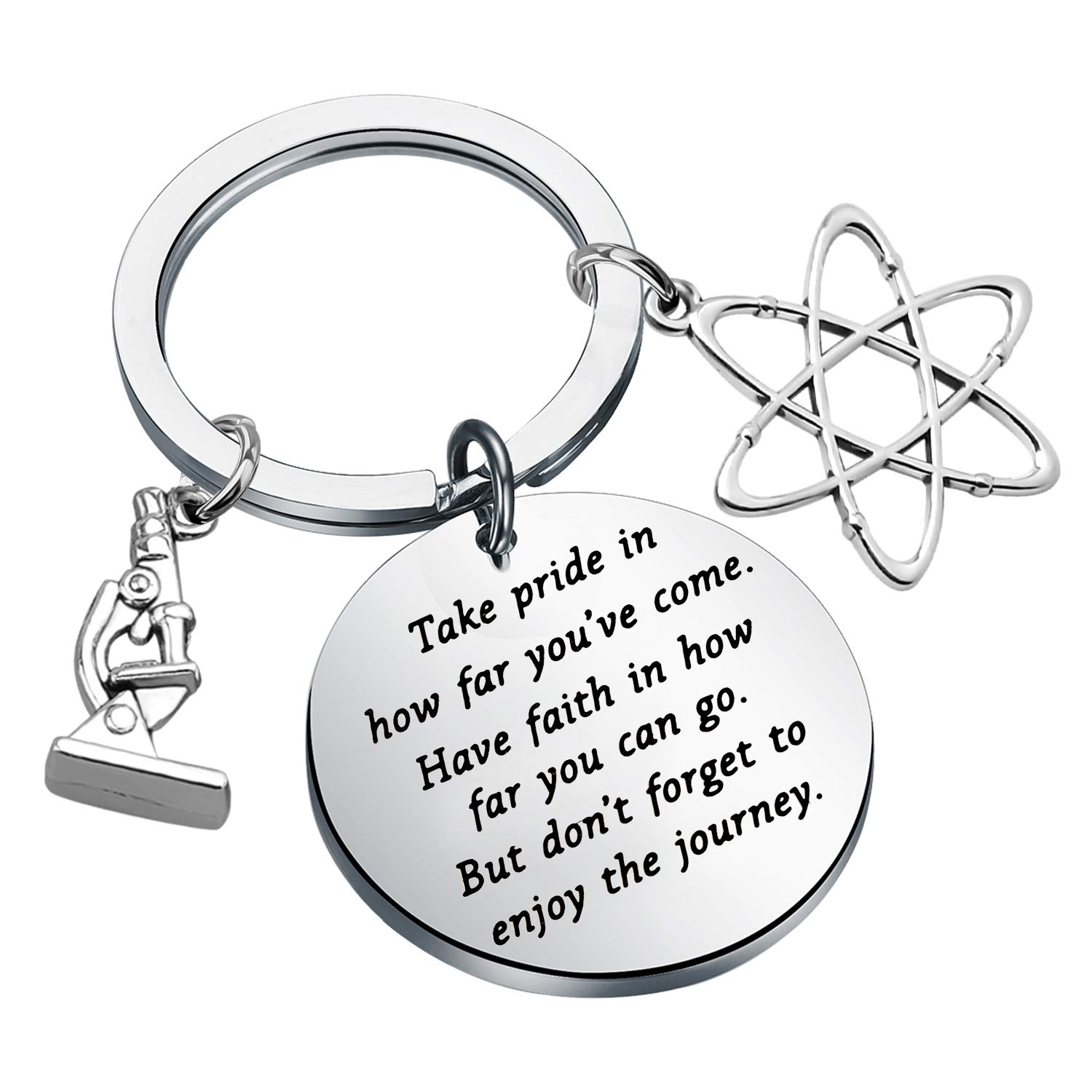 FUSTMW Science keychain Chemistry Science Gift Atom Microscope Keychain ...