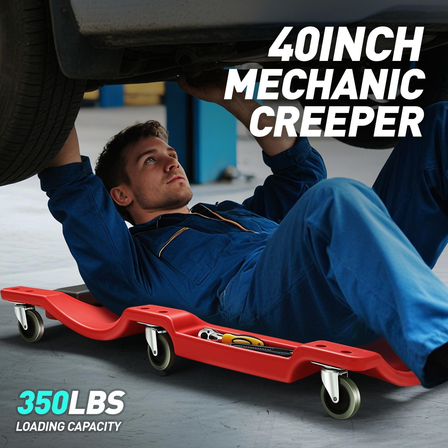 Snapklik.com : 40 Inch Mechanic Creeper, Blow Molded Low Profile ...