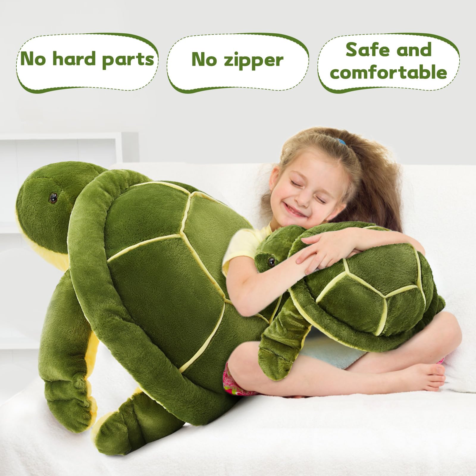 MorisMos Giant Turtle Stuffed Animal 33 inch, Large Stuffed Sea Turtle ...