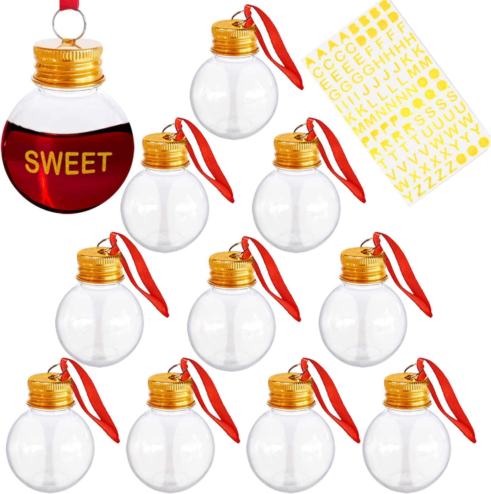 Amazon.com: 10 Pieces Christmas Booze Balls, Christmas Fillable Booze ...