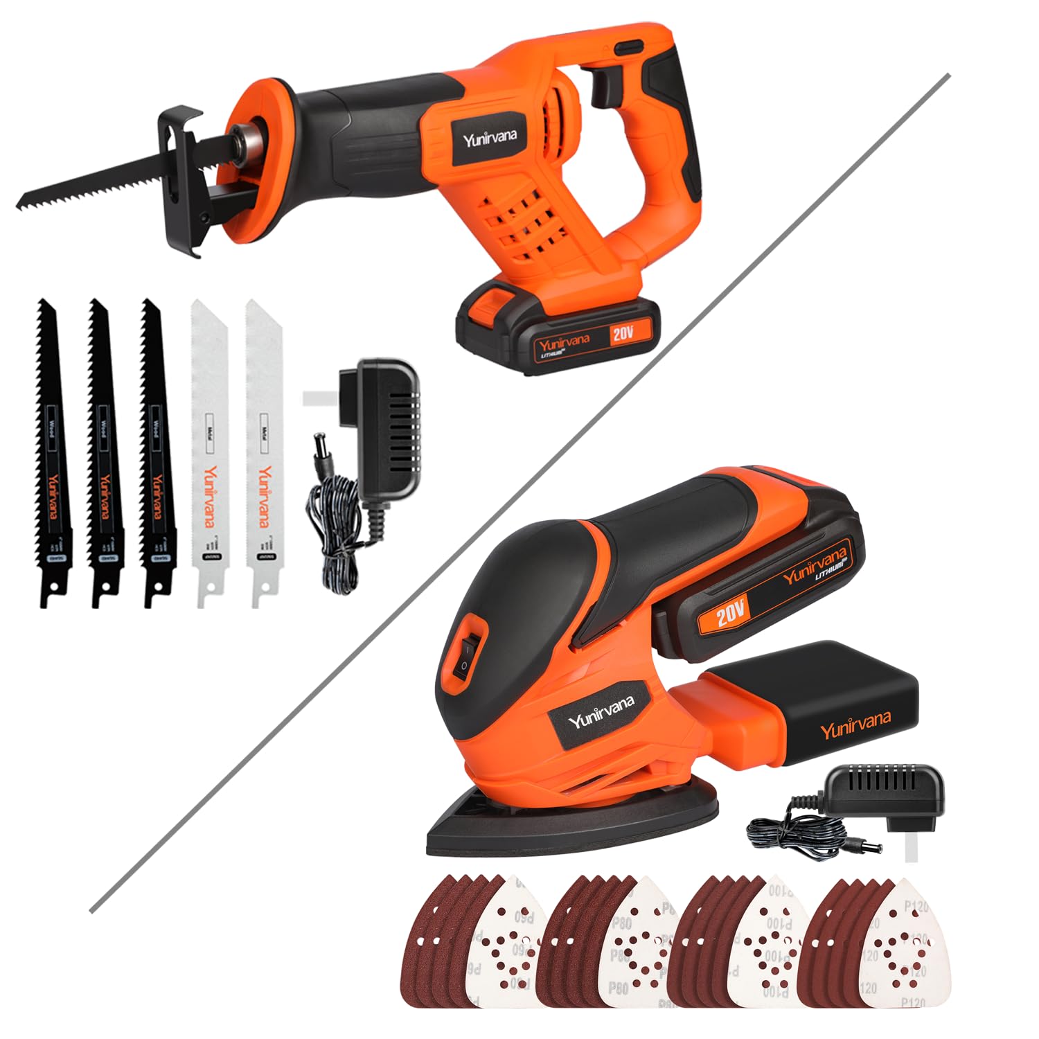 20V Reciprocating Saws and Yunirvana 20V Cordless Detail Sander Bundle ...
