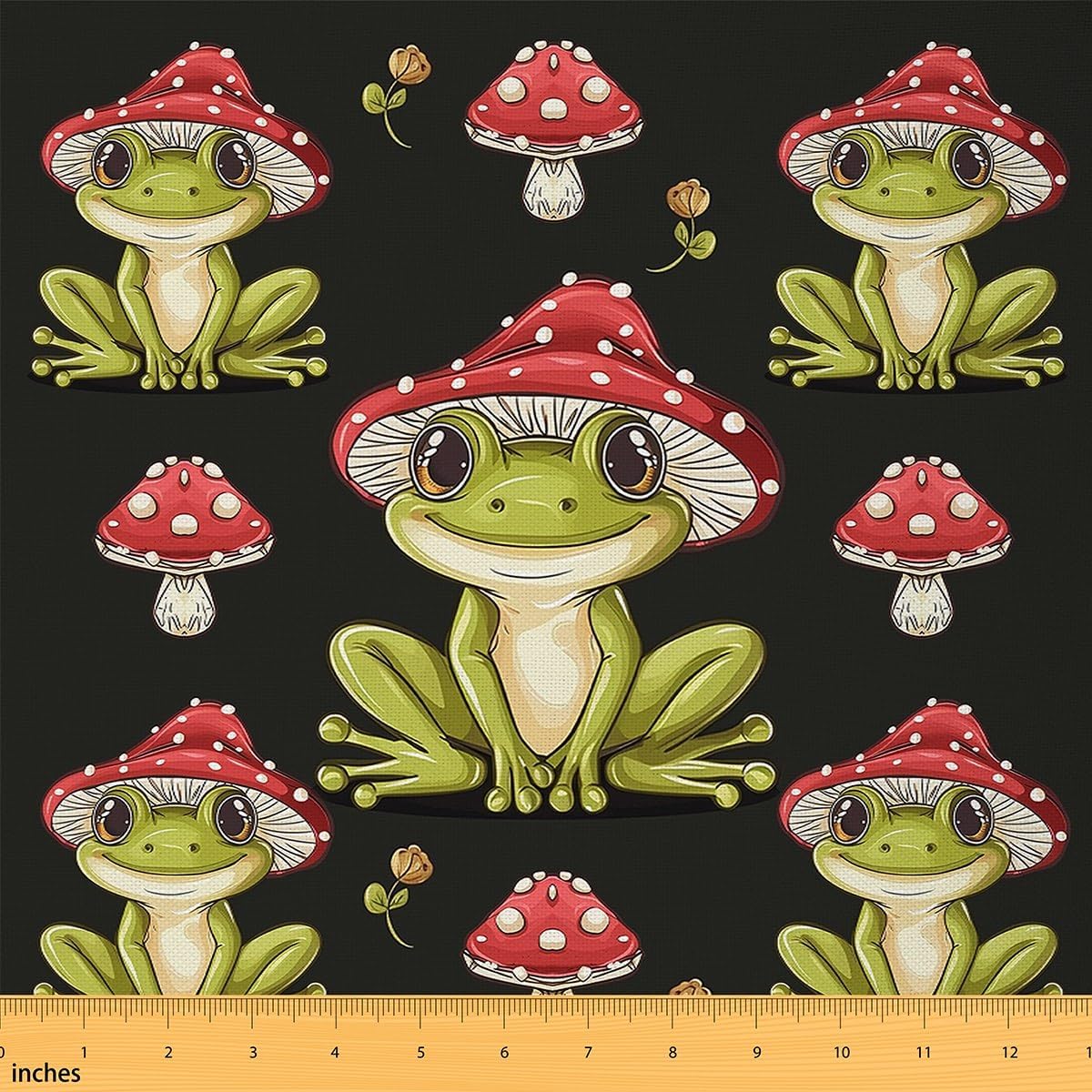 Amazon.com: Watercolor Frog Mushroom Fabric by The Yard,Jungle Wild ...
