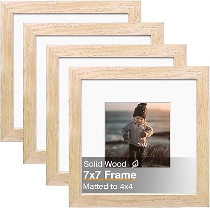 Amazon.com: KINLINK 7x7 Picture Frame, Natural Square Solid Wood Frames ...